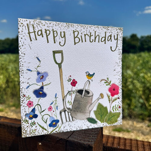 Happy Birthday Gardening Sparkle Card- Garden Divas